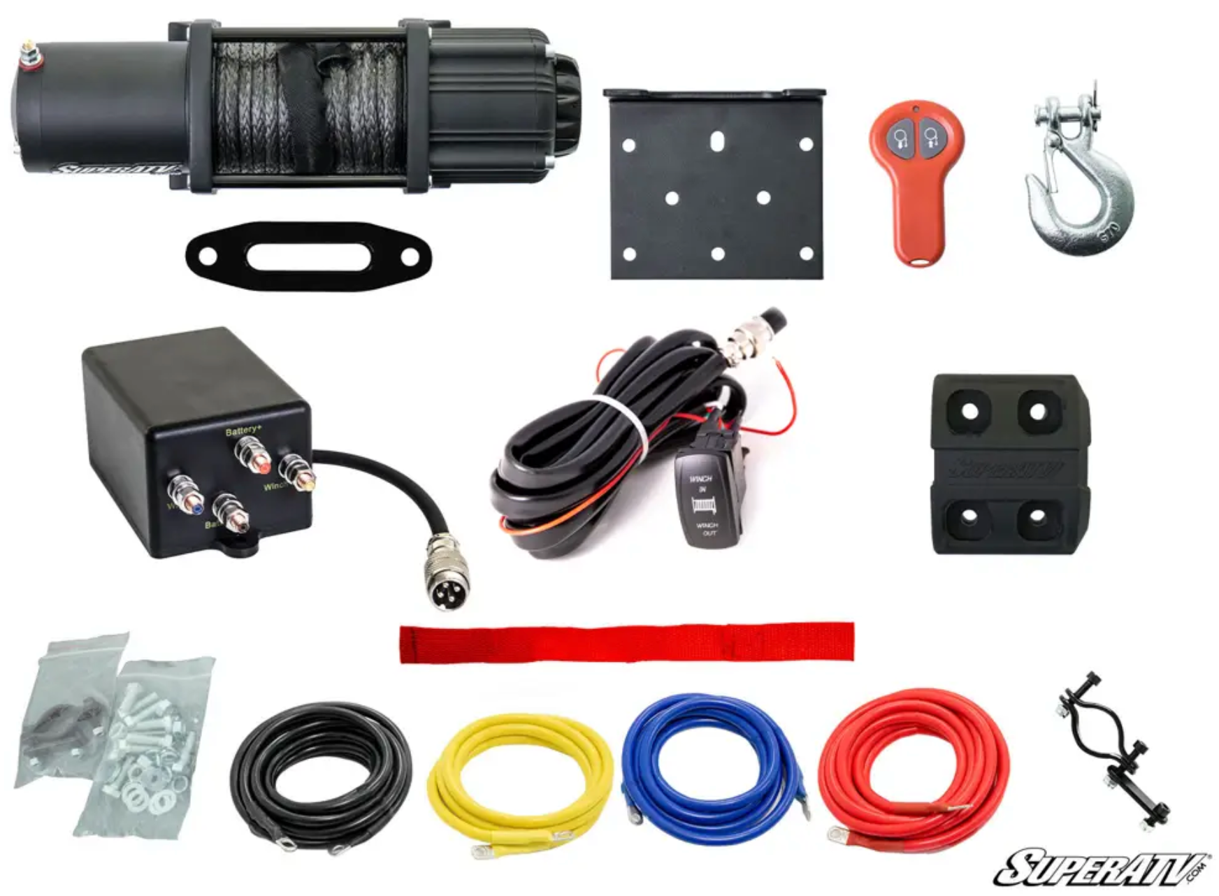 Super ATV 4500 lb WINCH WITH WIRELESS REMOTE & SYNTHETIC ROPE ...